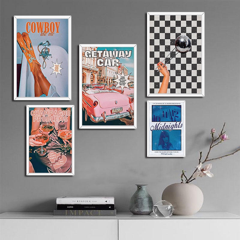 Taylor Swift Champagne Album Cover Series Wall Art Poster Disco Canvas ...