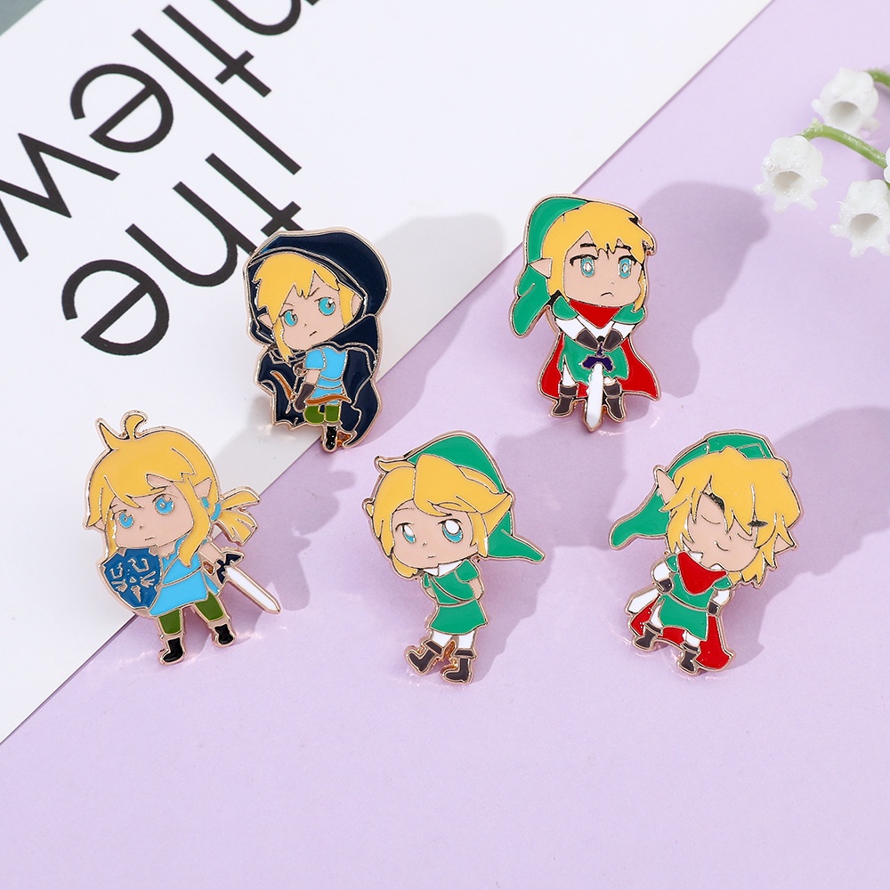Anime The Legend of Zelda Breath Wild Enamel Pins Adventure Game Brooch ...