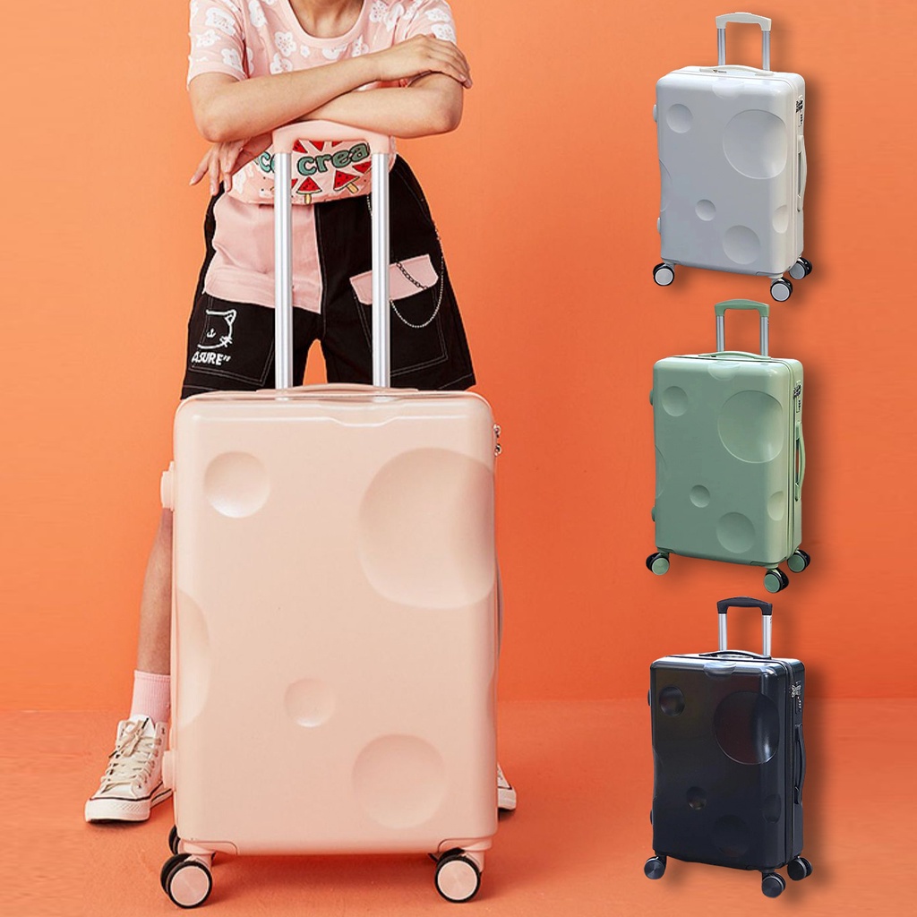 20/24 Inch Cheese Style Luggage Suitcase Travel Bag Silent Universal ...