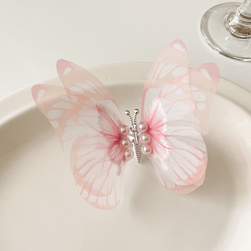 Super Fairy Butterfly Tassel Hair Clip Girls Crystal Mori Princess ...