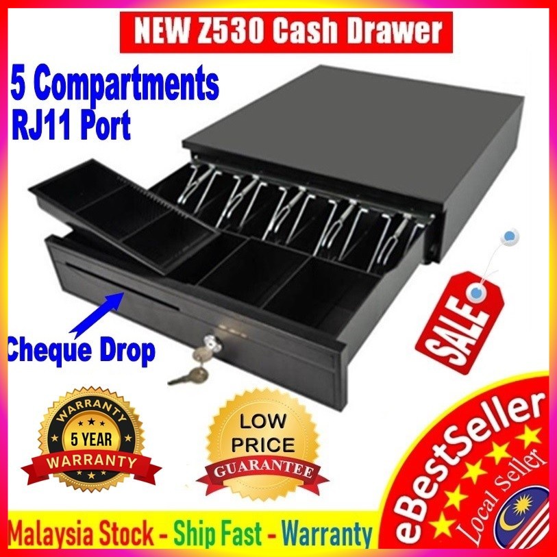 🔥 Z530 5 Segment Pos Money Notes Cash Drawer Machine Box Wf Rj11