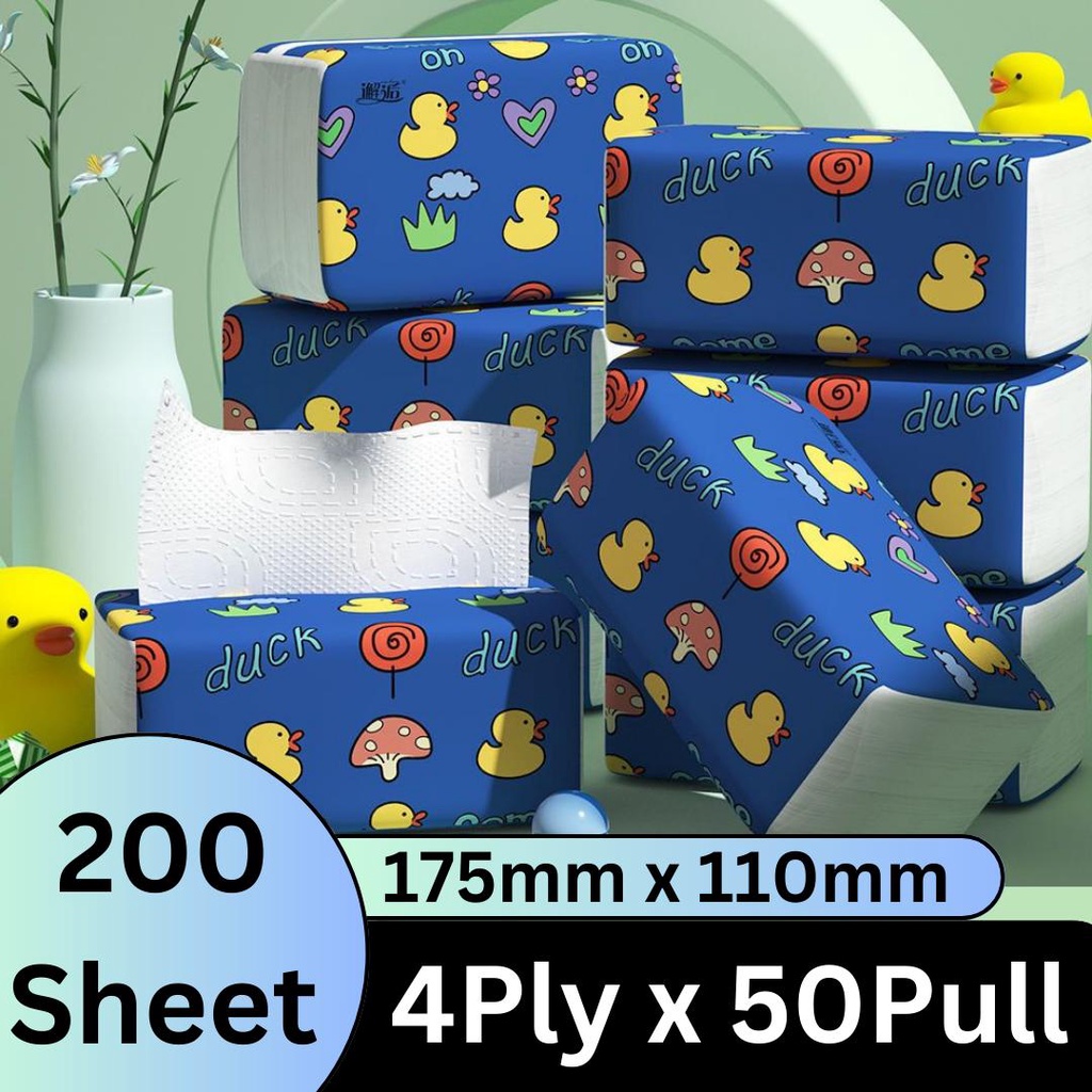 Cutie Duck Tissue Series Tissue Ready Stock Facial Soft Ribbon (50 ...