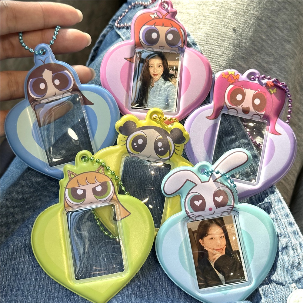 Kpop NJS Powerpuff Girls Aidou 1 Inch Photo ID Stickers Cute Keychain ...