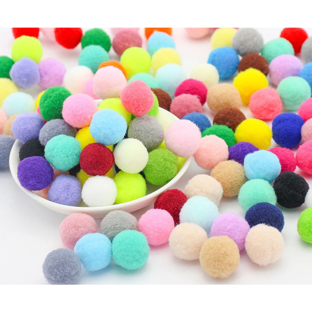 25mm (12pcs/pack) DIY Fluffy Soft Pompom Plush Pom Poms Ball Macaron ...
