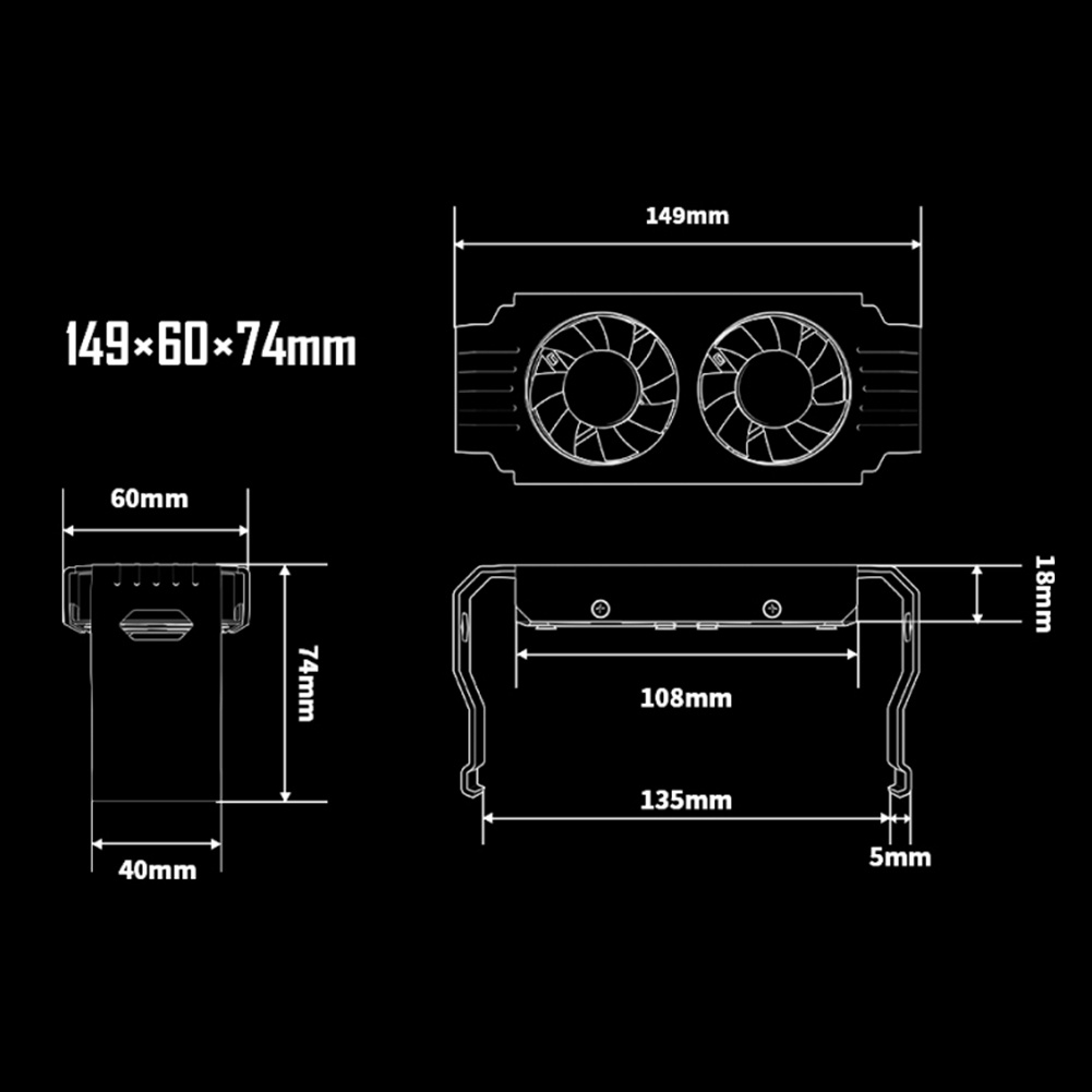 Acatcoolmy D50 Ram Argb Sync Heatsink Cooler Memory With Dual Pwm Cooling Fan For Ddr4 Ddr5 