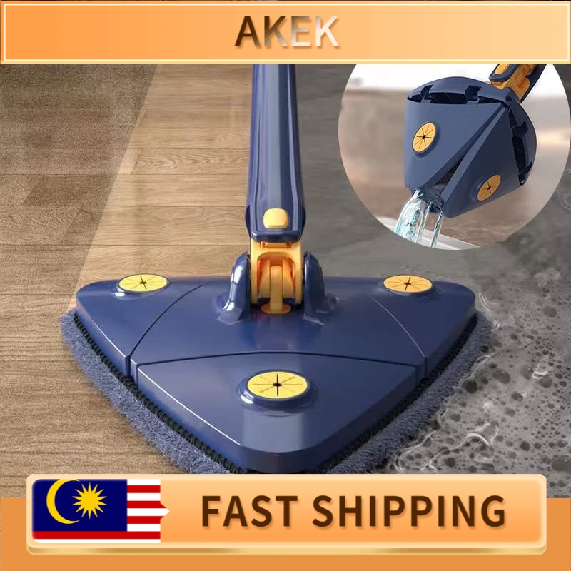 Self Twist Mop Hands Free Squeeze Triangle Mops Rotatable Flat Mop Floor Window Household ...