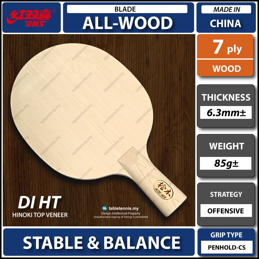 DHS Dipper DI HT Table Tennis Hinoki Wood Blade Bat Paddle Racket Ping Pong Penhold-CS | Shopee ...