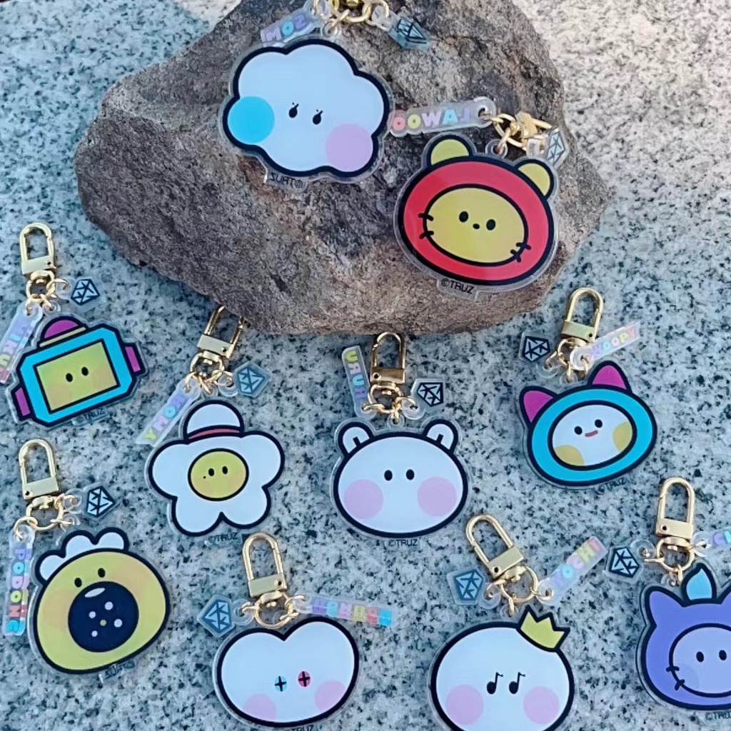 New Kpop Idol TREASURE Cute Cartoon Characters TRUZ Keychains Acrylic ...