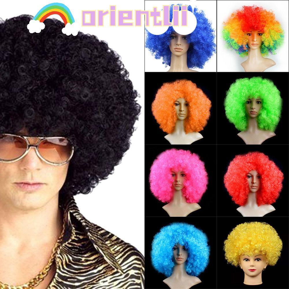 ORIENTLIIY Black Afro Curly Wig Gift Fashion Clown Cosplay Football ...