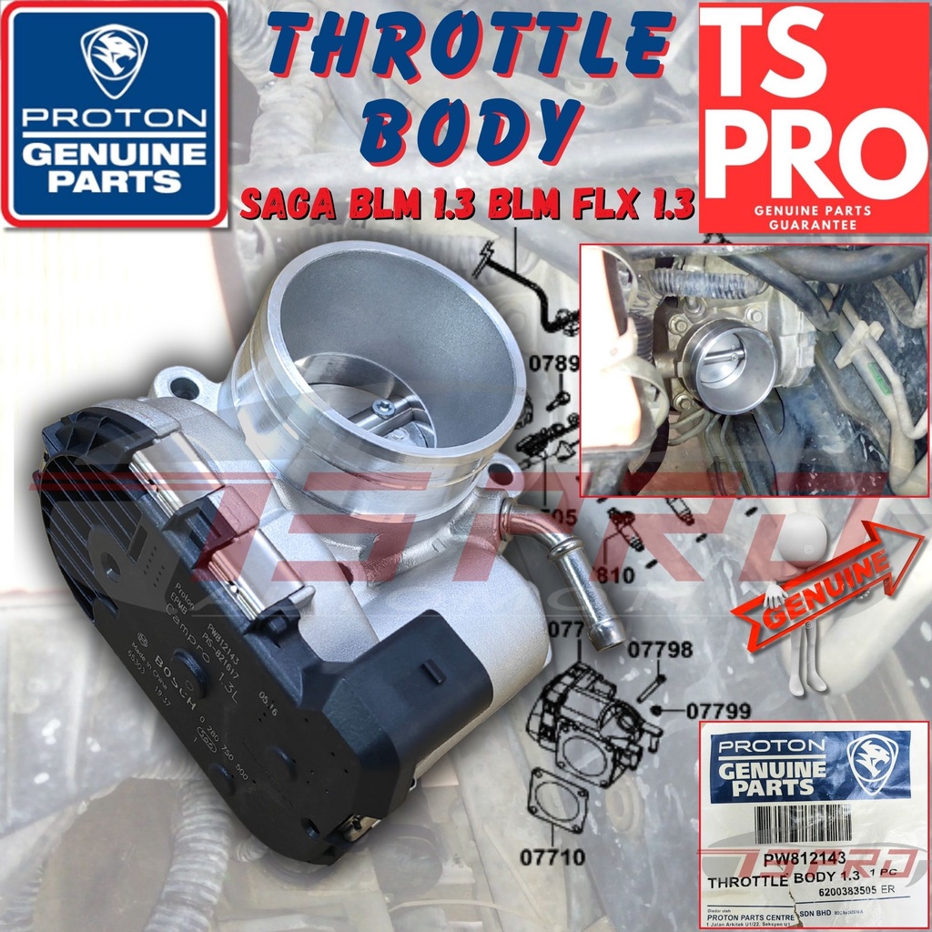 Proton Saga BLM 1.3 BLM FLX 1.3 Genuine Throttle Body PW812143 | Shopee ...