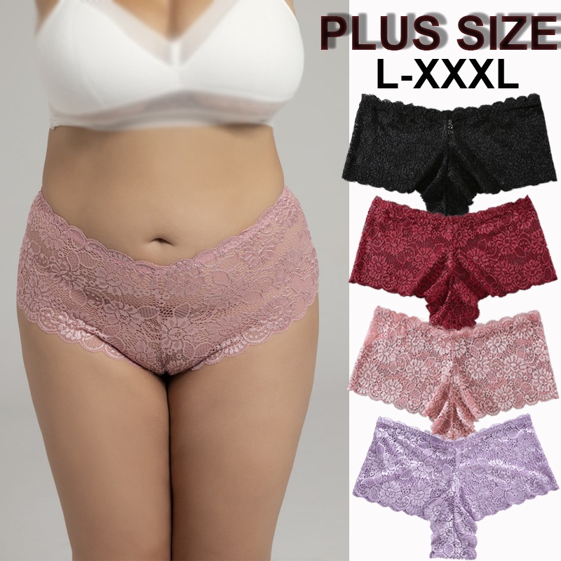 AMVI 60-140KG Panty Plus Size for Women Cotton Briefs 5 Colors L-XXXL Panties High Waist Lace ...