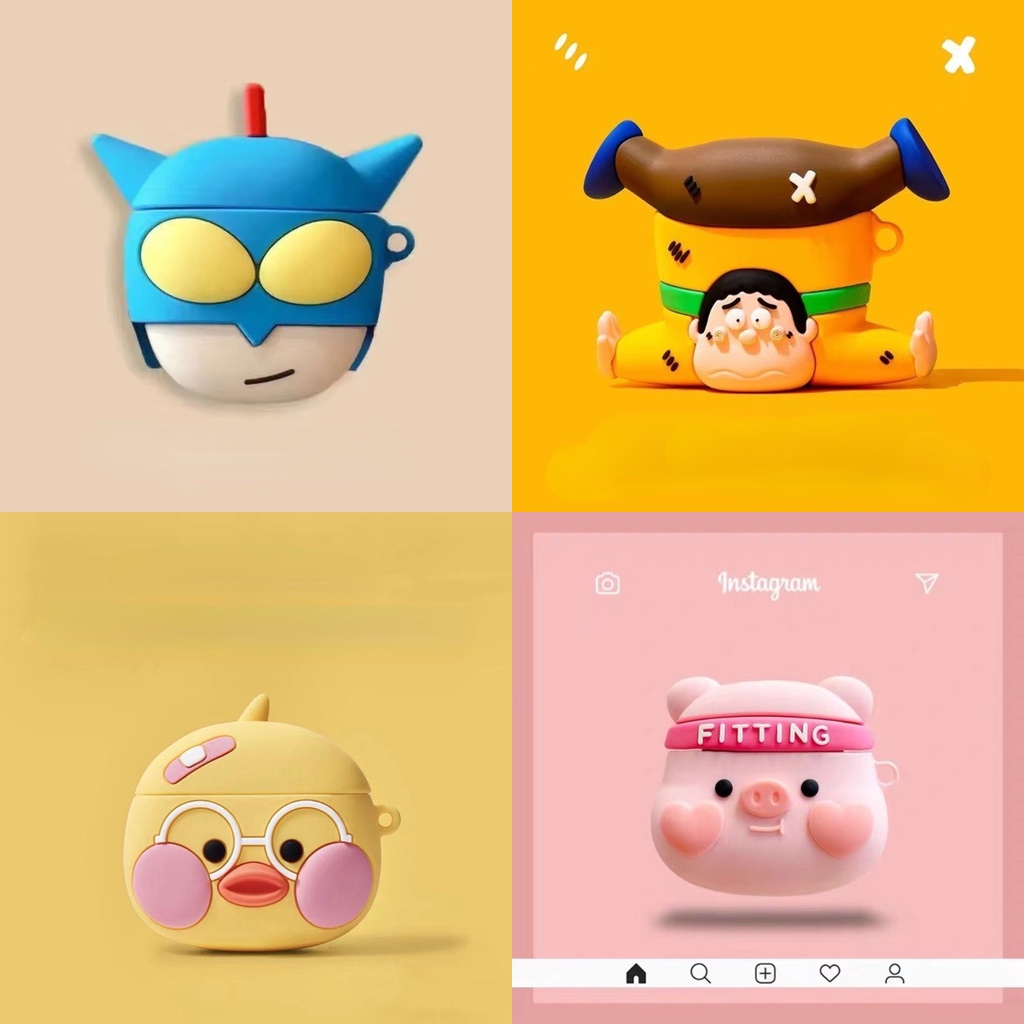 Casing For Airpod 1 2 3 Pro Pro 2 Earphone Case Cute Fat Tiger Ultraman ...