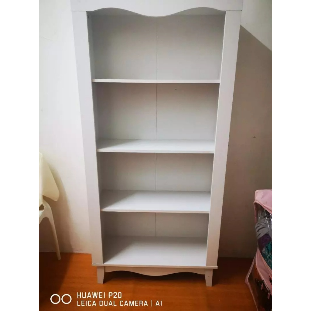NALIS White 4 Tier Book Rack Bookshelf Book Shelf Rack Display Cabinet ...
