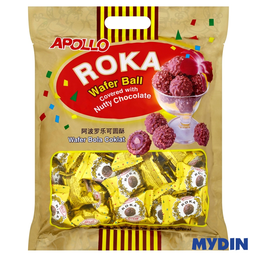 APOLLO Roka Nutty Chocolate Wafer Ball (6g x 50) (300g) | Shopee Malaysia