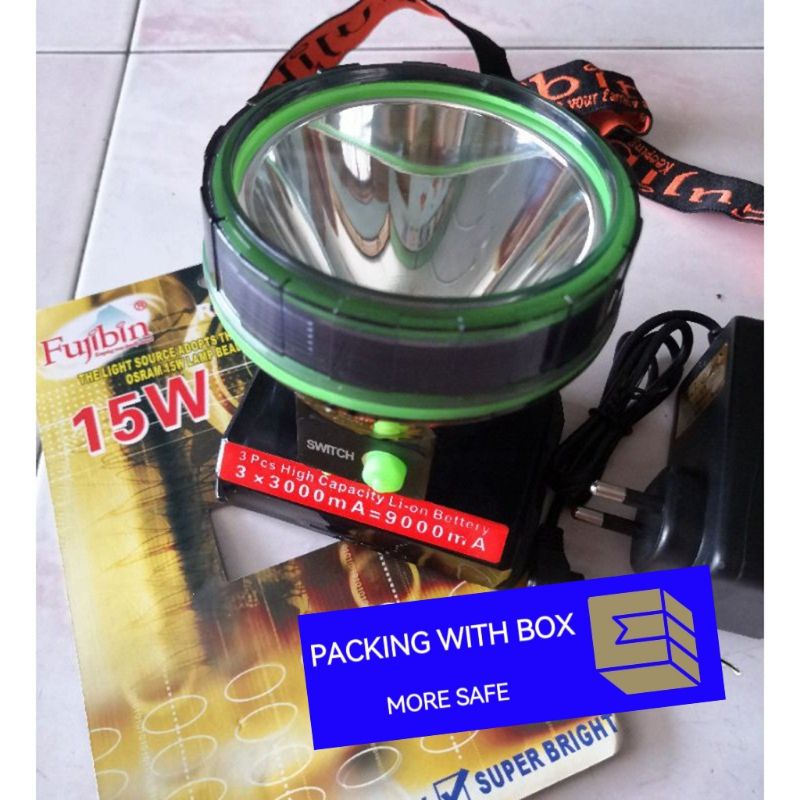 Fujibin Led head light 15W (15W LIMITED OFFER) Lampu Kepala Headlamp ...