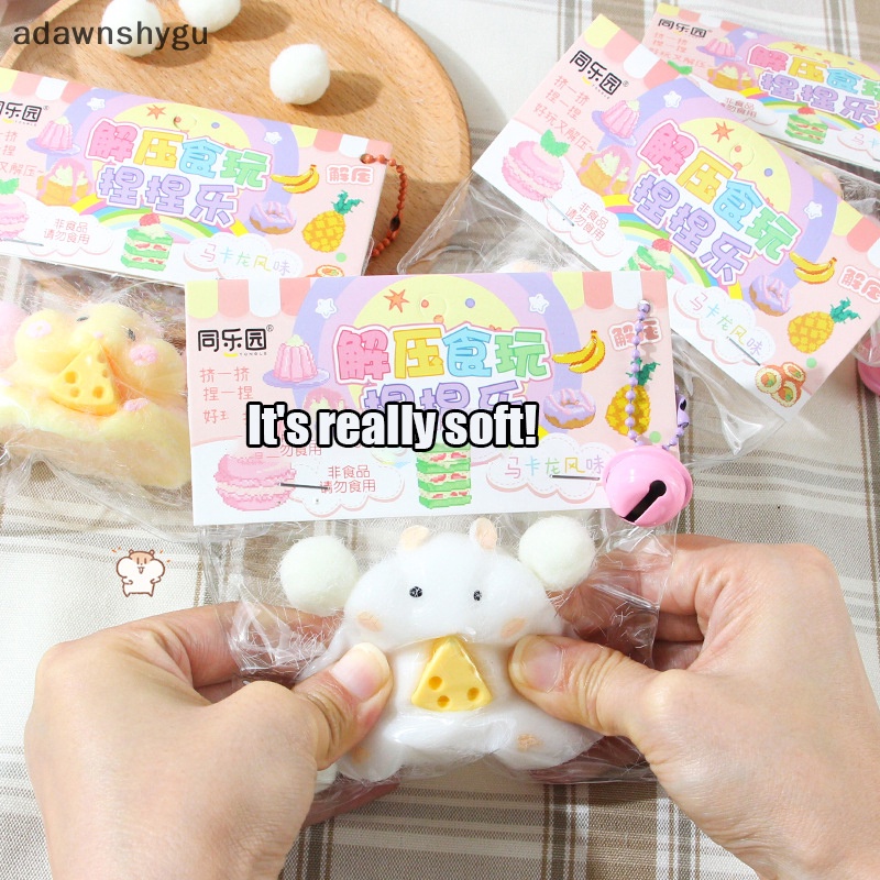 adawnshygu Cartoon Mouse Cute Hamster Waffles Paws Squeeze Toy Silicone ...