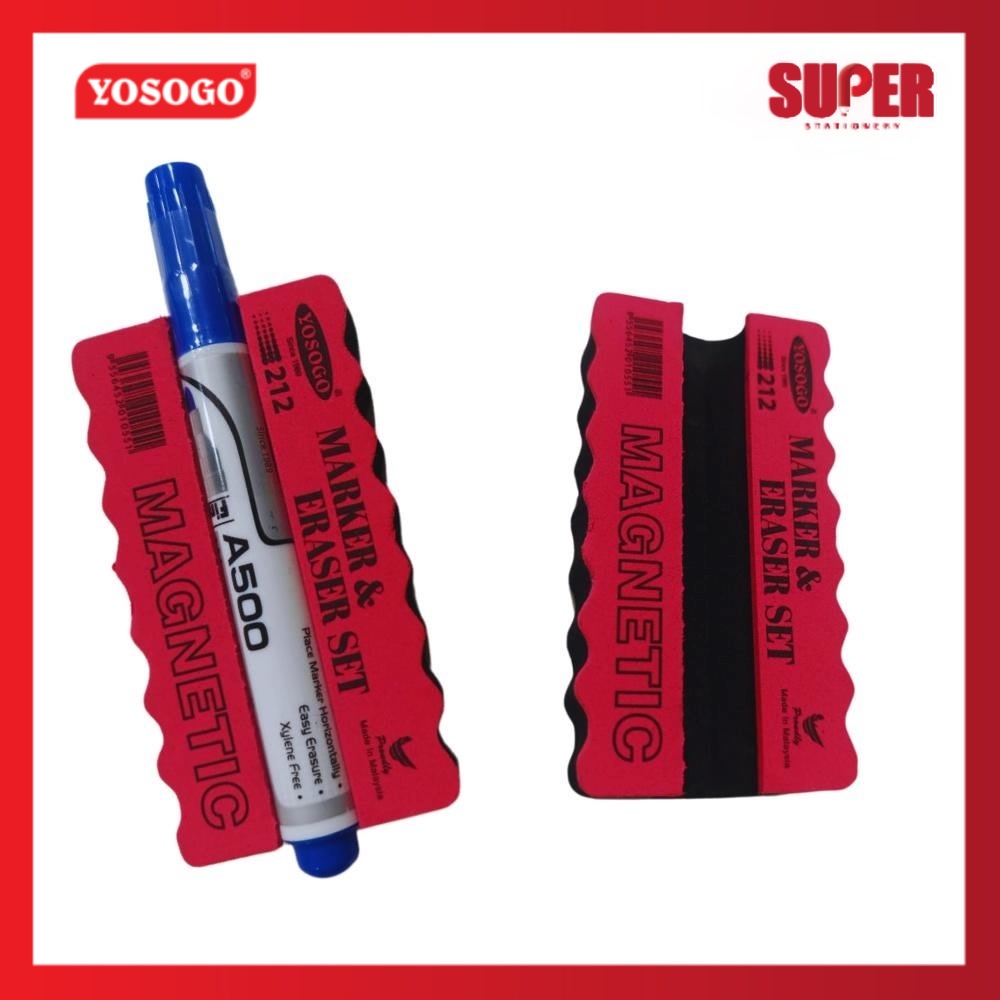 [super stationery] YOSOGO Magnetic Whiteboard Duster with Marker Pen Holder Dry Eraser ...