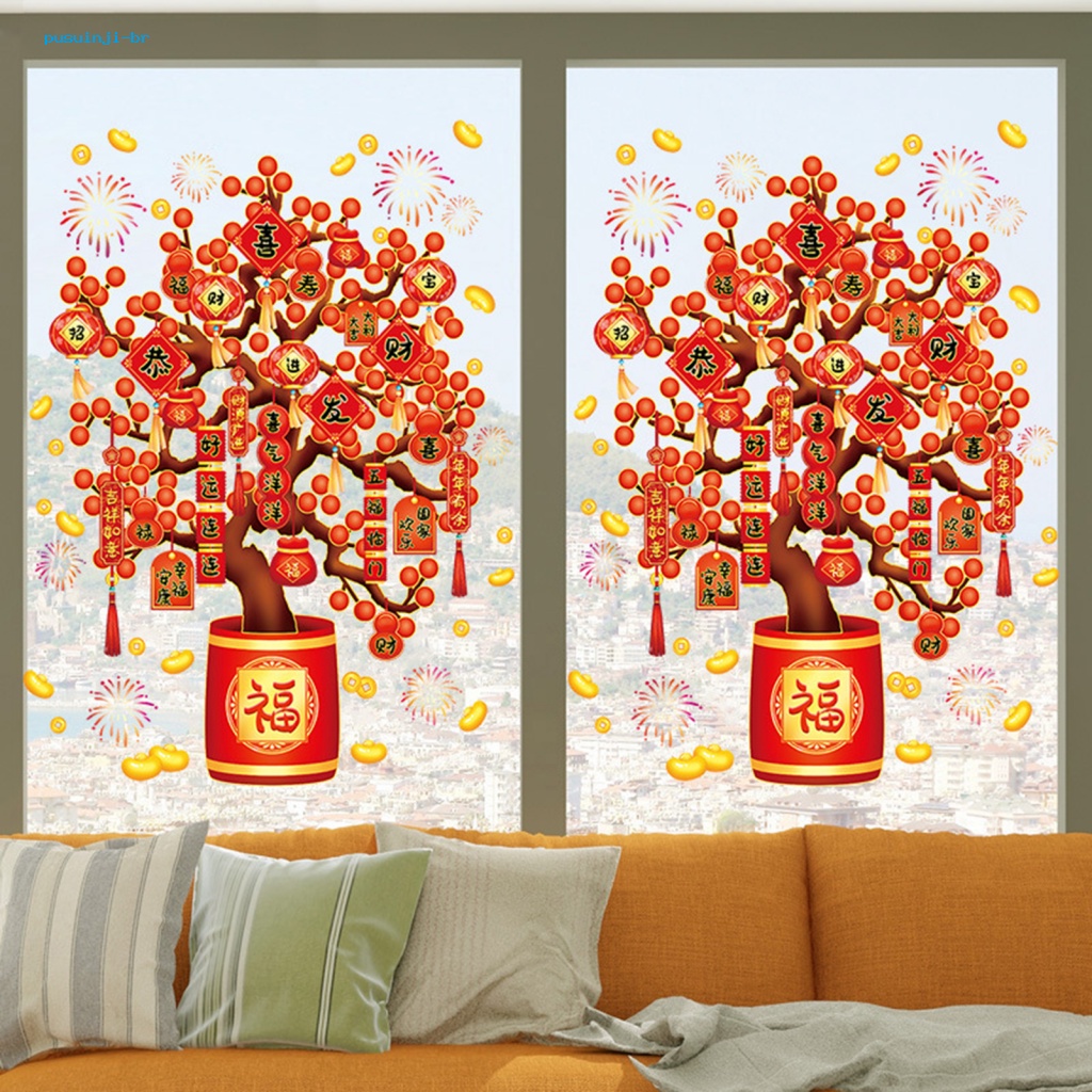 Easy to Use Wall Decal Glass Door Sticker Chinese New Year Blessing ...