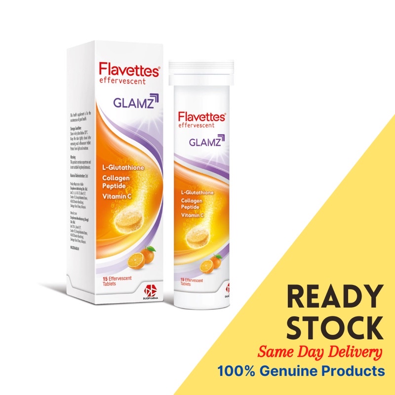 READY STOCK FLAVETTES EFFERVSCENT GLAMZ (L-GLUTHATHIONE + COLLAGEN ...