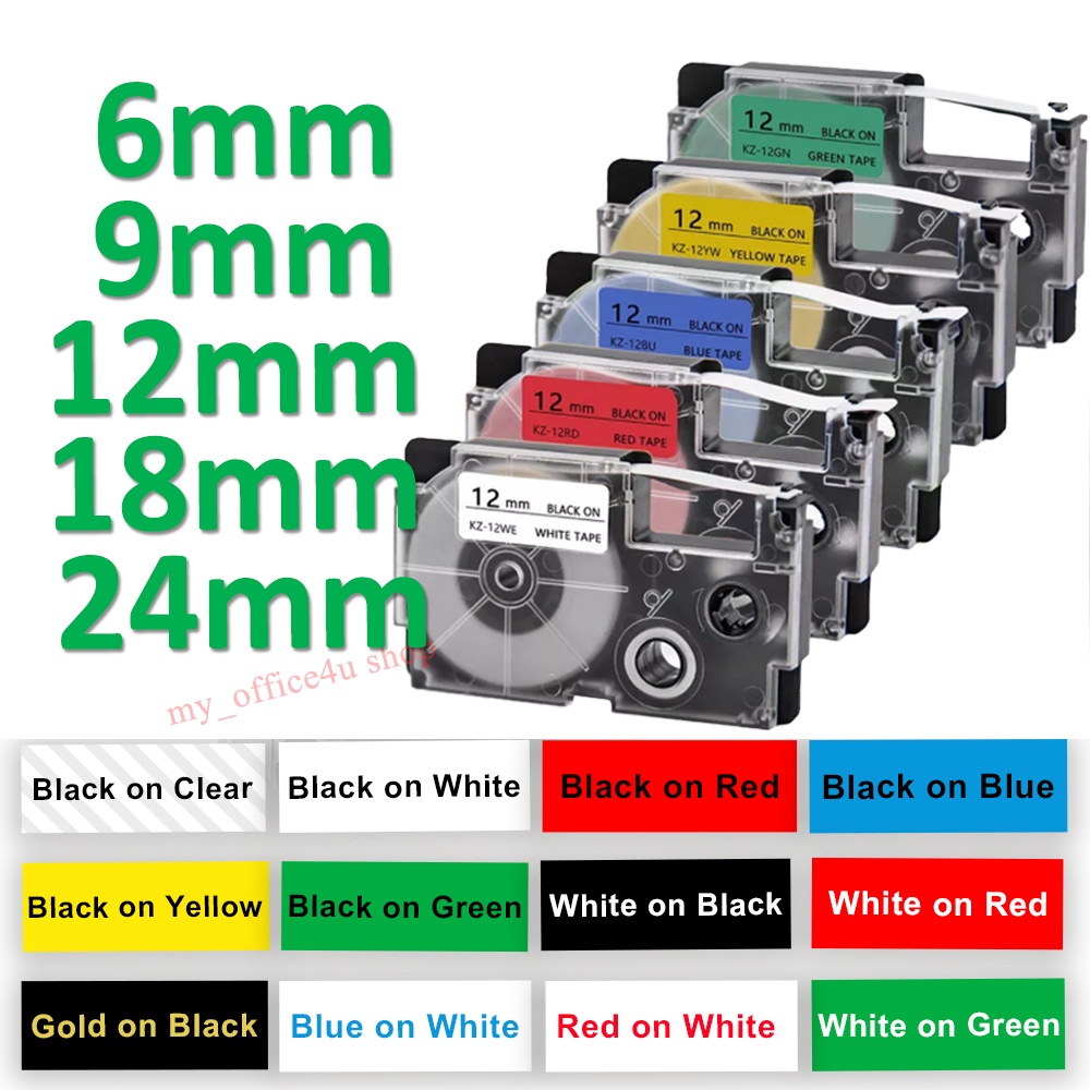 Compatible for CASIO EZ Label Tape 9mm 12mm 18mm Label Cartridge for KL ...