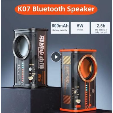 K07 Wireless speaker with Bluetooth transparent device with subwoofer RGB sound light rhythm TWS ...