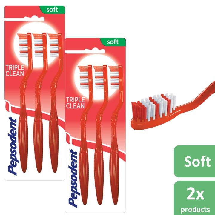 Pepsodent Triple Clean Soft Toothbrush Contents 3 / Pack | Shopee Malaysia