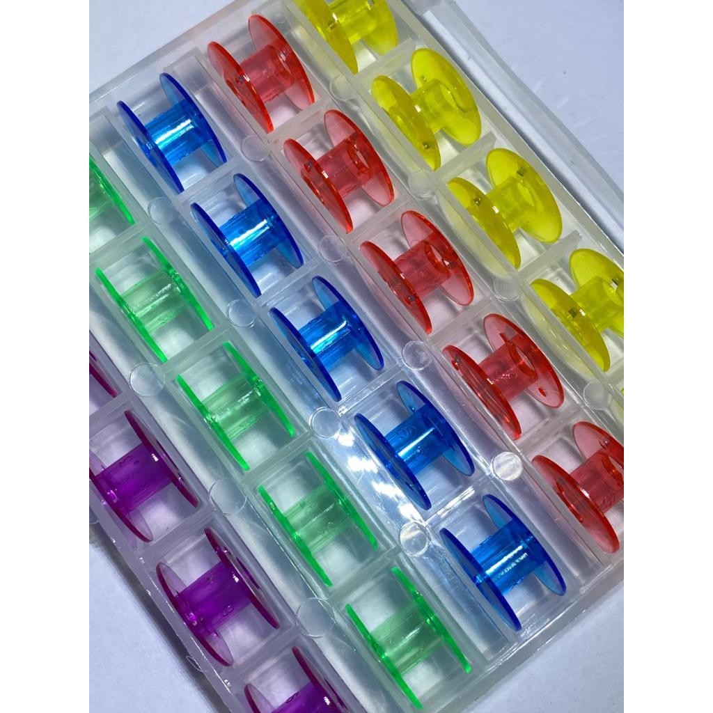 MESIN Bobbin/spool PLASTIC COLOR (PORTABLE SEWING MACHINE) per pack ...
