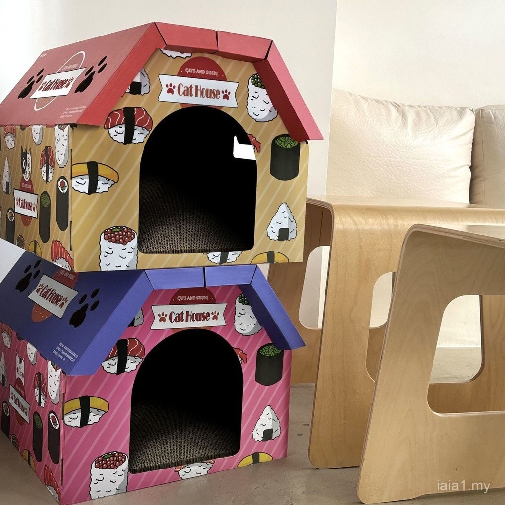 Rumah Kadbod Kucing Haiwan Peliharaan Kucing Memanjat Bingkai Sangkar ...