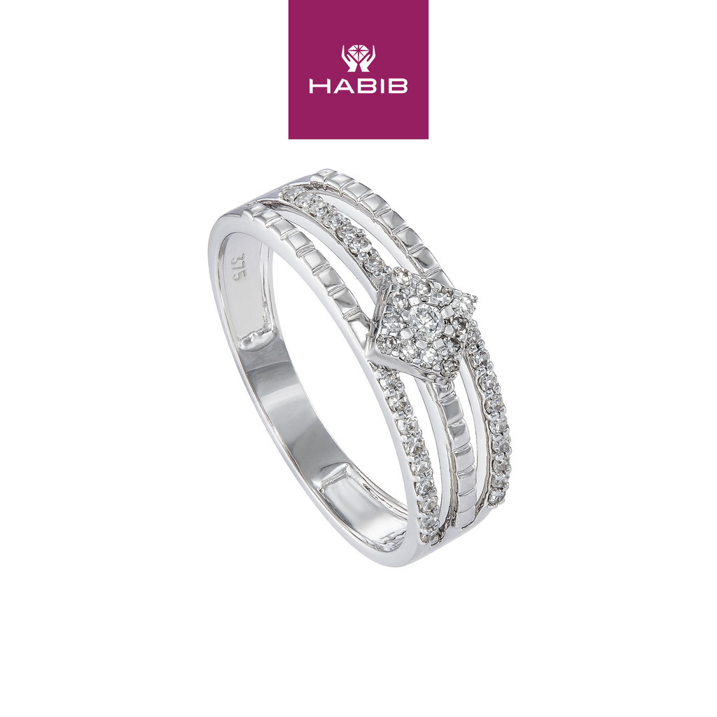 HABIB Diamond Ring in 375/9K White Gold 271131224 | Shopee Malaysia