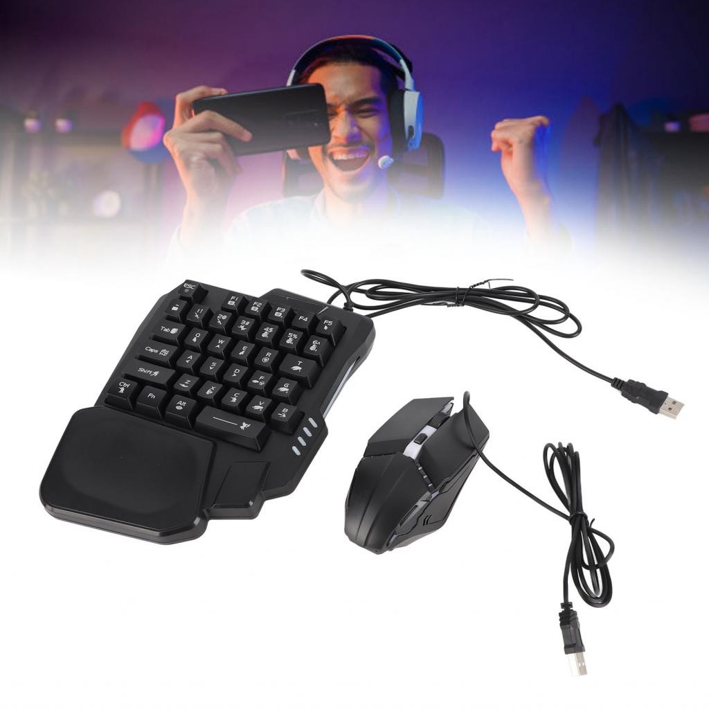 Legendtop One Hand RGB Gaming Keyboard and Backlit Combo Wired Letters ...