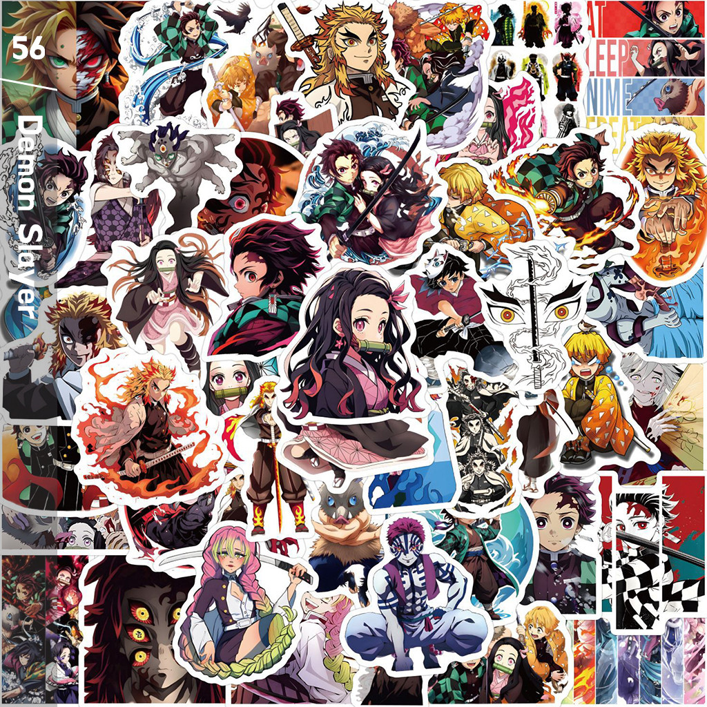 Y&P| Demon Slayer Stickers Set Japanese Anime Graffiti Waterproof ...
