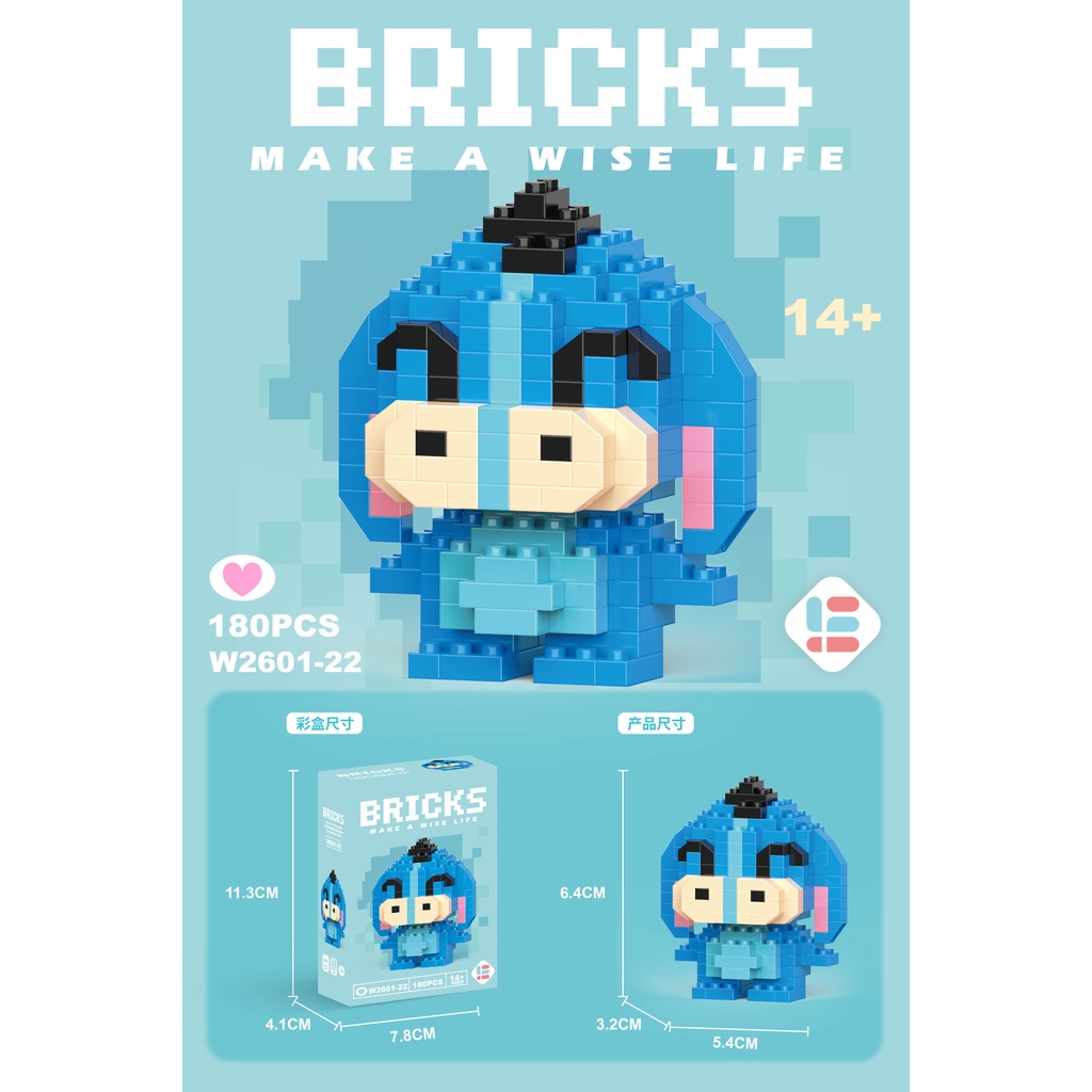 Cute Bricks Make A Wise Life Mini Nano Blocks Cartoon Series Decoration ...