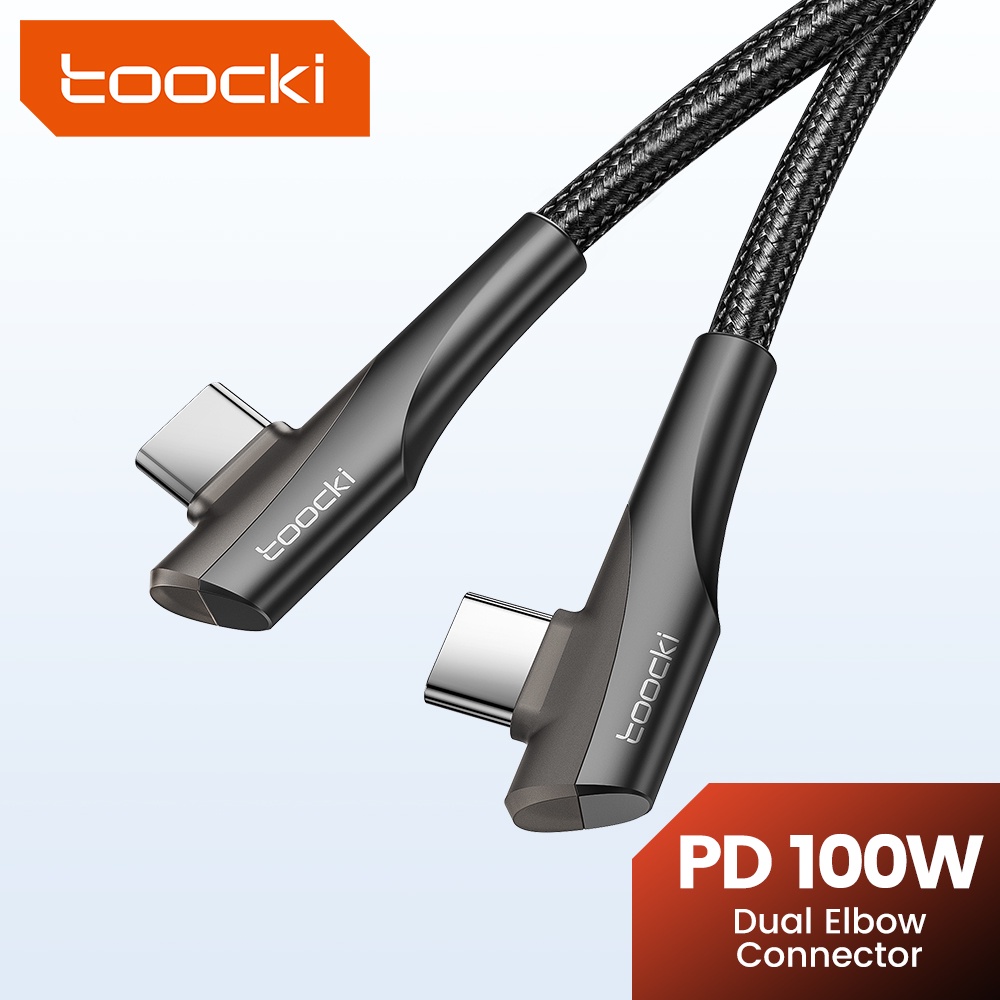 Toocki 100W Type C To Type C Dual Elbow Fast Charging Cable 90-Degrees ...