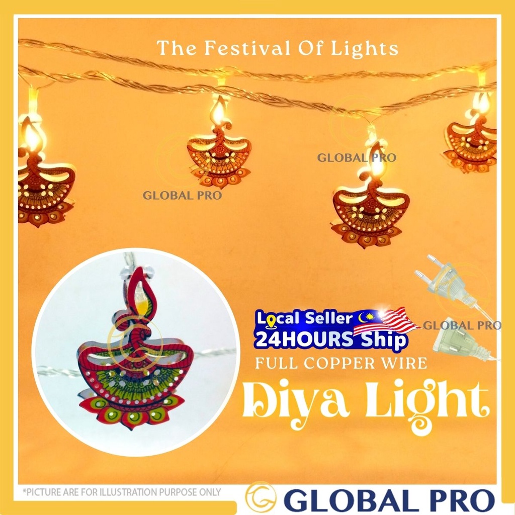 20L Diya LED Fairy String Light Deepak Diwali Deepavali Light Festival ...