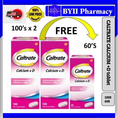 (PINK) CALTRATE CALCIUM + D TABLET 60S/100S/100s X 2 FOC 60s | Shopee ...