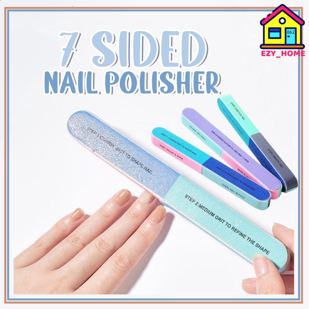 (1 PC) 7 Sided Nail Polisher Buffer Remover Sanding Toe Polish File ...