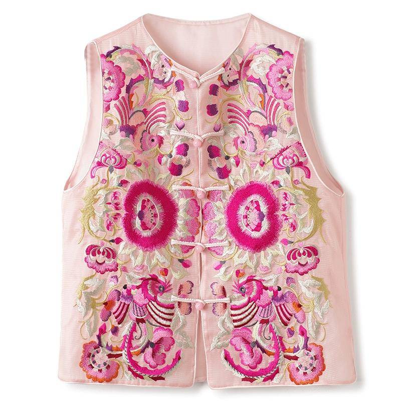 White high-end Chinese vest vest set, women's summer heavy industry ...