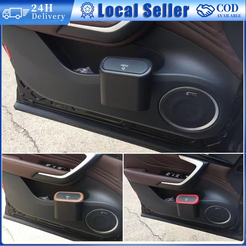 Car Dustbin Box Trash Bin Rubbish Box Tong Sampah Kereta With LOGO Flip ...
