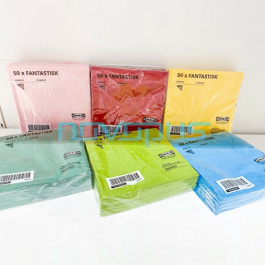 NOVO Colourful Paper Napkin Tissue 40x40cm / 33x33cm / 24x24cm (White ...