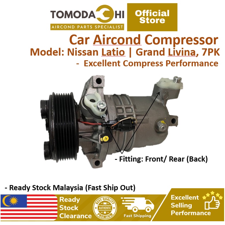TOMODACHI Car Aircond Parts Compressor Nissan Latio Grand Livina Sylphy ...