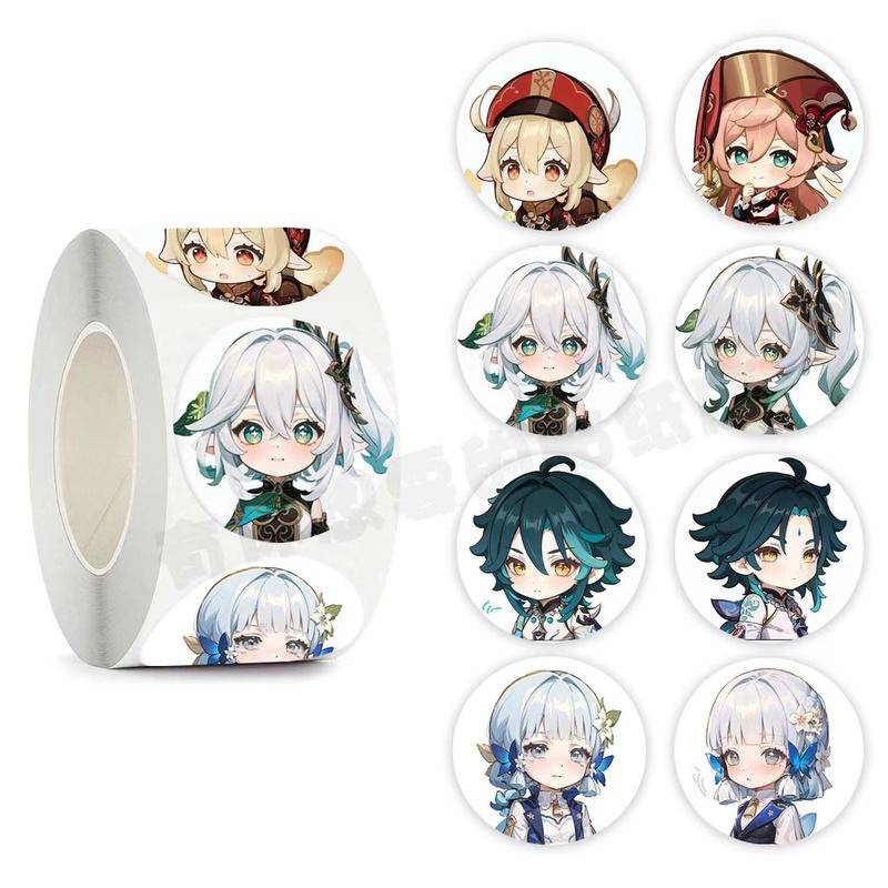 500Pcs/Pack Game Cartoon Genshin Impact Zhongli Xiao Yae Miko Raiden ...