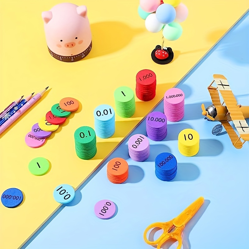 300pcs Soft Foam 10-Value Decimals To Whole Numbers Place Discs Set ...