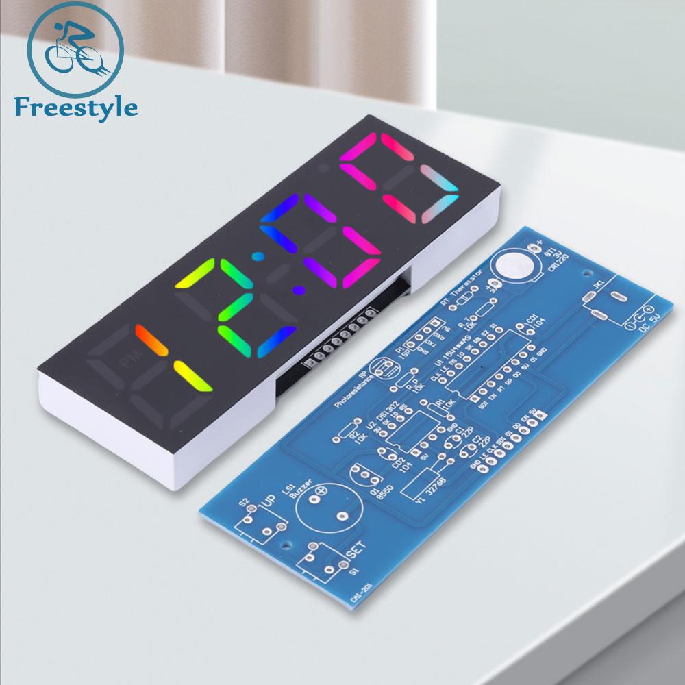 4 Digit DIY LED Digital Clock Kit Electronic Clock Kit for Soldering ...