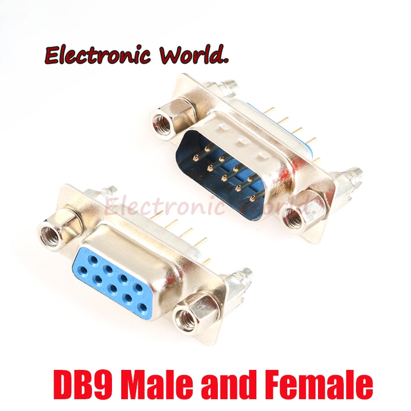 5 Pairs DB9 Male and Female RS232 9 Pin Wire Solder Serial Port Plug ...
