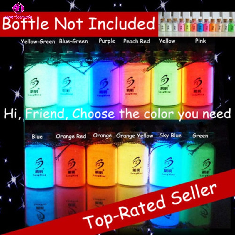 12 Colors Fluorescent Super Bright Glow in the Dark Powder Glow ...