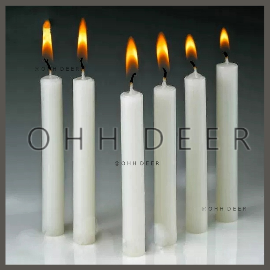 OHHDEER 6Pcs White Candle Lilin Putih 7 Inch 9 Inch Multipurpose Candle ...