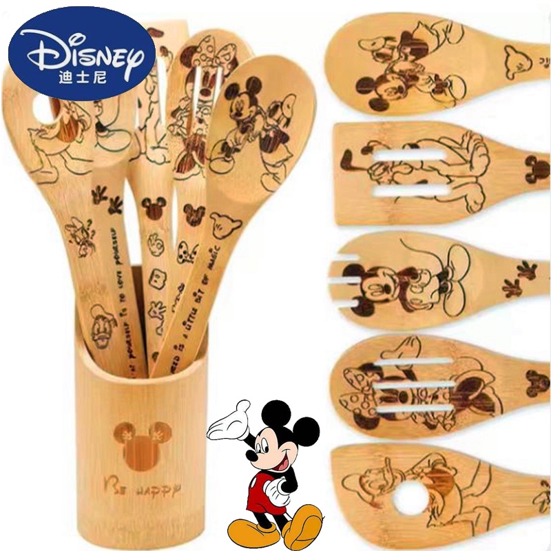 5Pcs/set Anime Mickey Mouse Spatula Kawaii Stitch Wooden Spatula ...