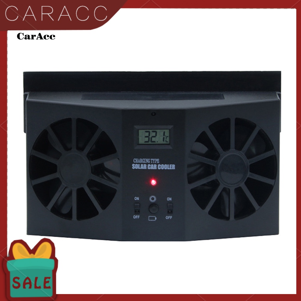 Solar Powered Vehicle Car Window Air Vent Cooler Cooling Dual Fans ...