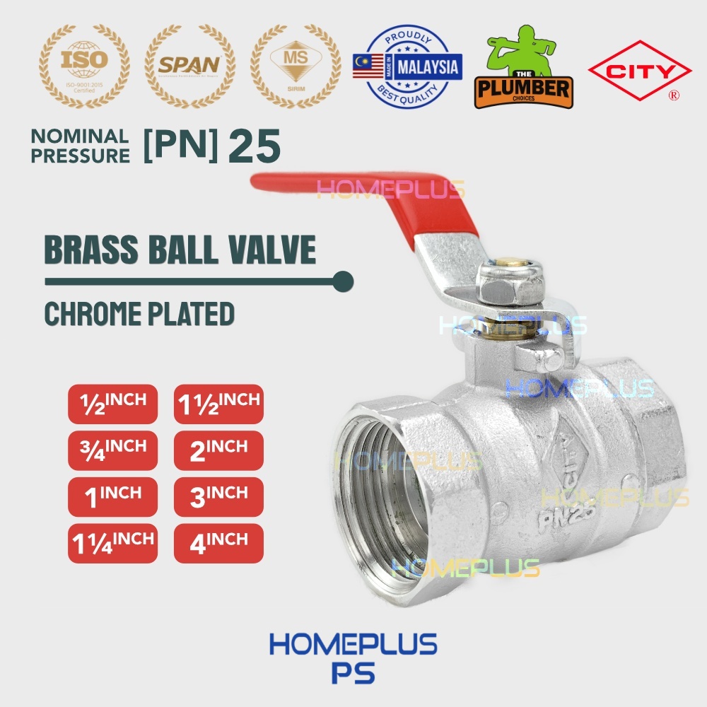 Homeplus City Full Brass Ball Valve Stopcock Water Tap Thread Threaded ...
