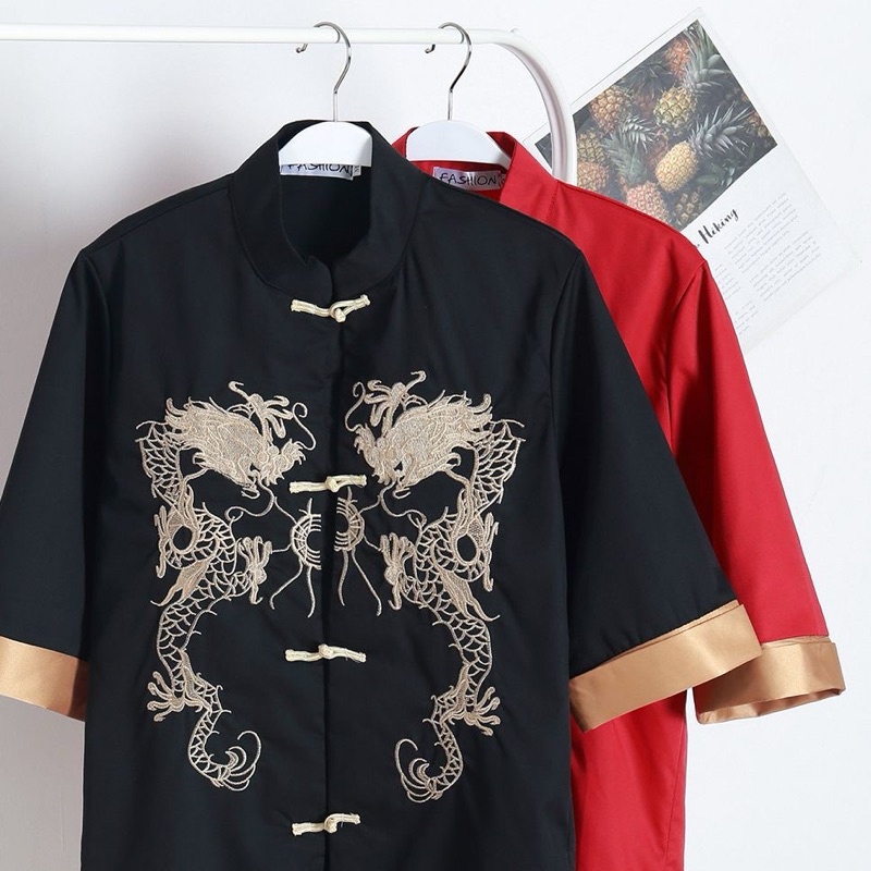 ready stock in Malaysia jb baju raya cheongsam Tangsuit’s dragon shirt ...